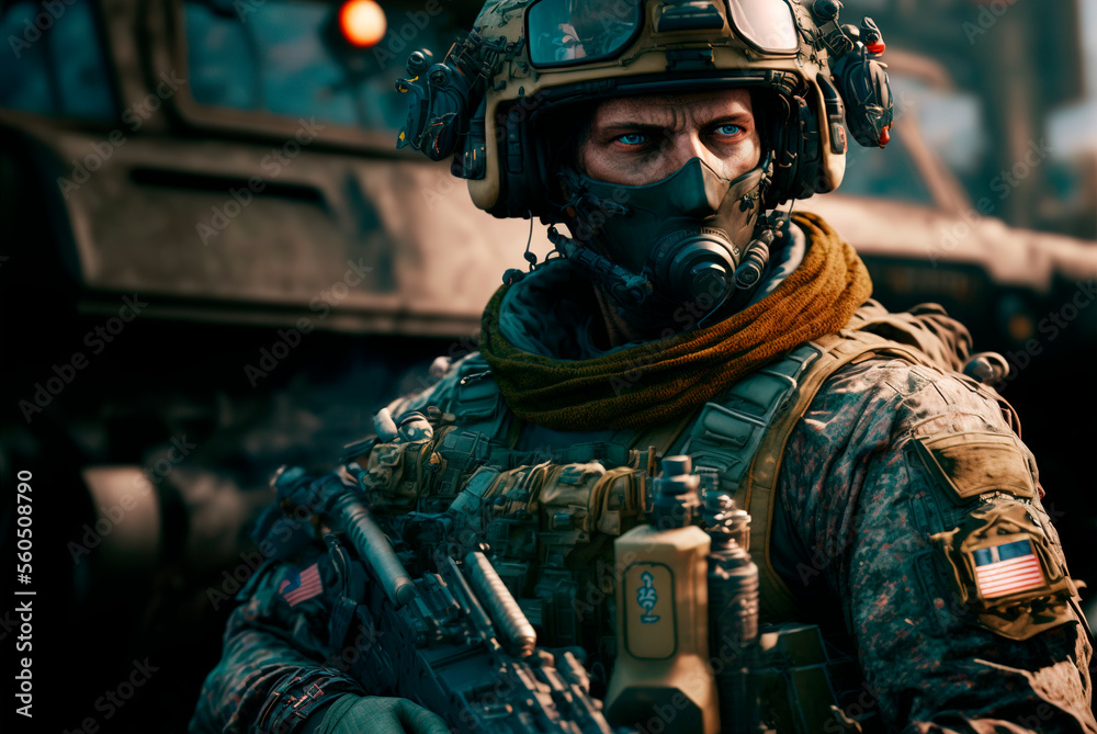 Military Tactical Special Squad Special Forces Unit, Equipped Armed ...