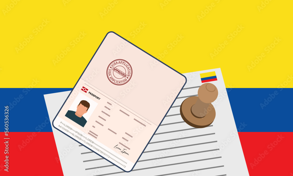 Ecuador visa, open stamped passport with visa approved document for ...