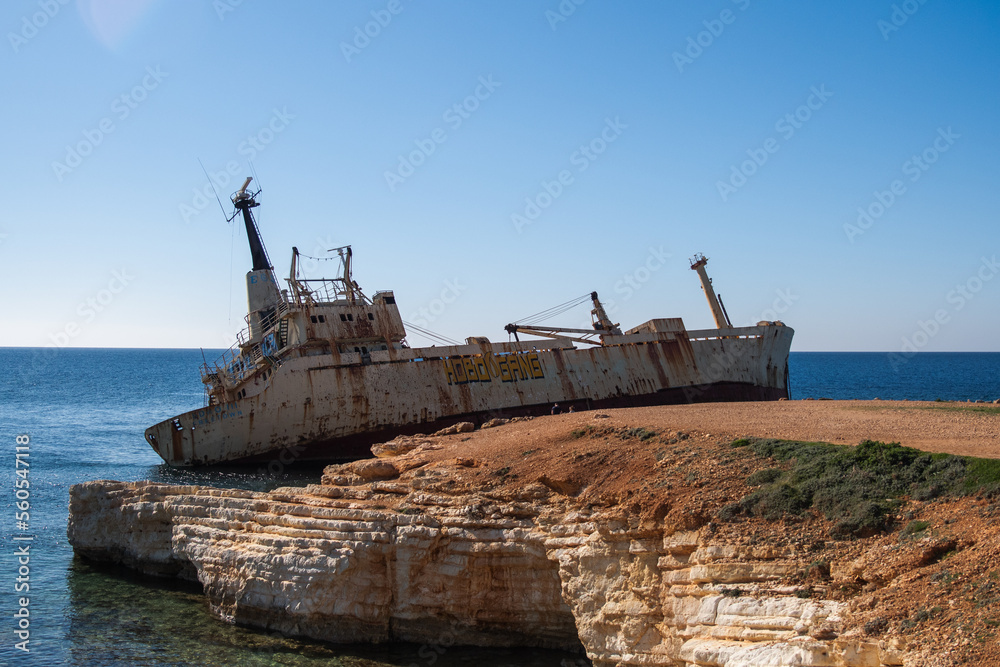 EDRO III Shipwreck Paphos Cypr Stock Photo | Adobe Stock