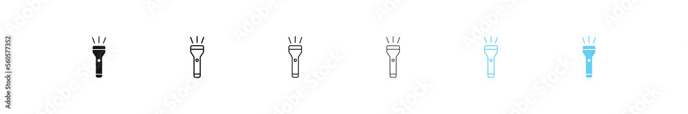 Flashlight icon. Torch symbol. Lantern signs. Led light icons. Pocket ...