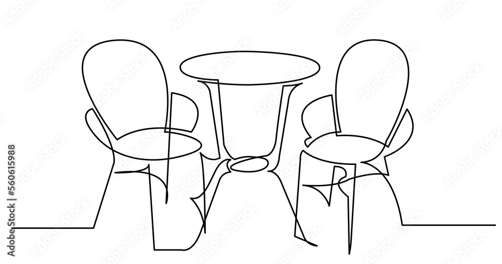 continuous line drawing of iron cast patio furniture - PNG image with ...