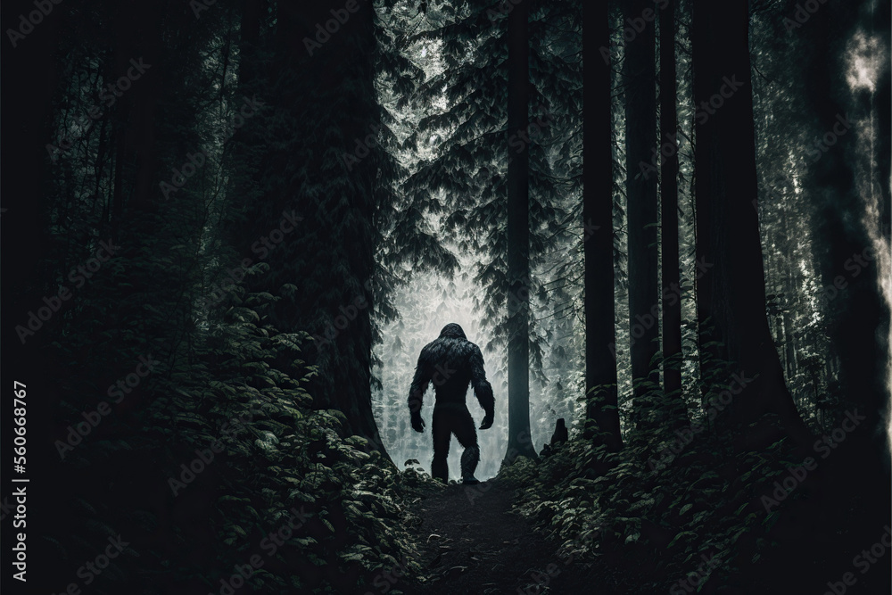 Bigfoot sasquatch. Generative AI Stock Illustration | Adobe Stock