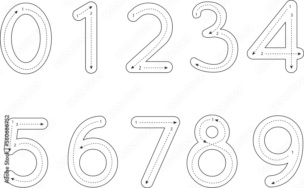 Learning numbers 1 to 10. Worksheet for preschool kids. Stock Vector ...