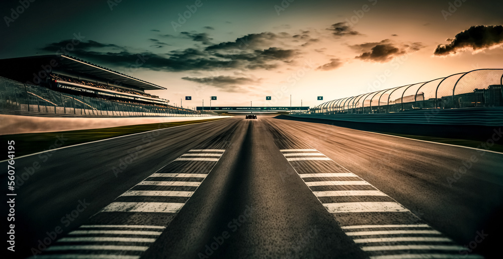 International race track. Race Track Arena. Empty Racing track with ...