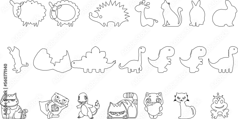 collection of cute cartoon illustration vector sketch designs for ...