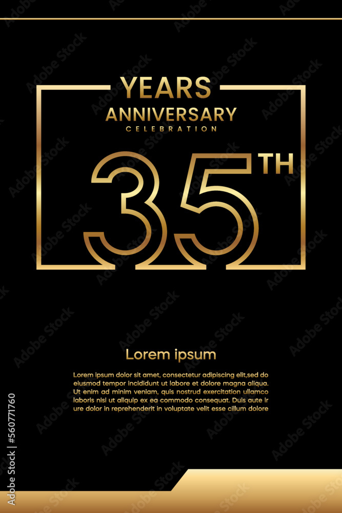 35th Anniversary template design with gold color for celebration event ...