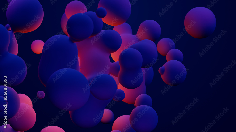 Metaverse 3d render morphing animation pink purple abstract metaball metasphere bubbles art ...