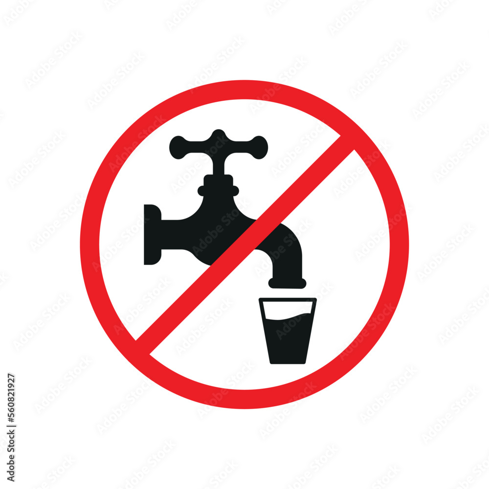 Vector de Stock Do not use tap water prohibition sign. Do not drink ...