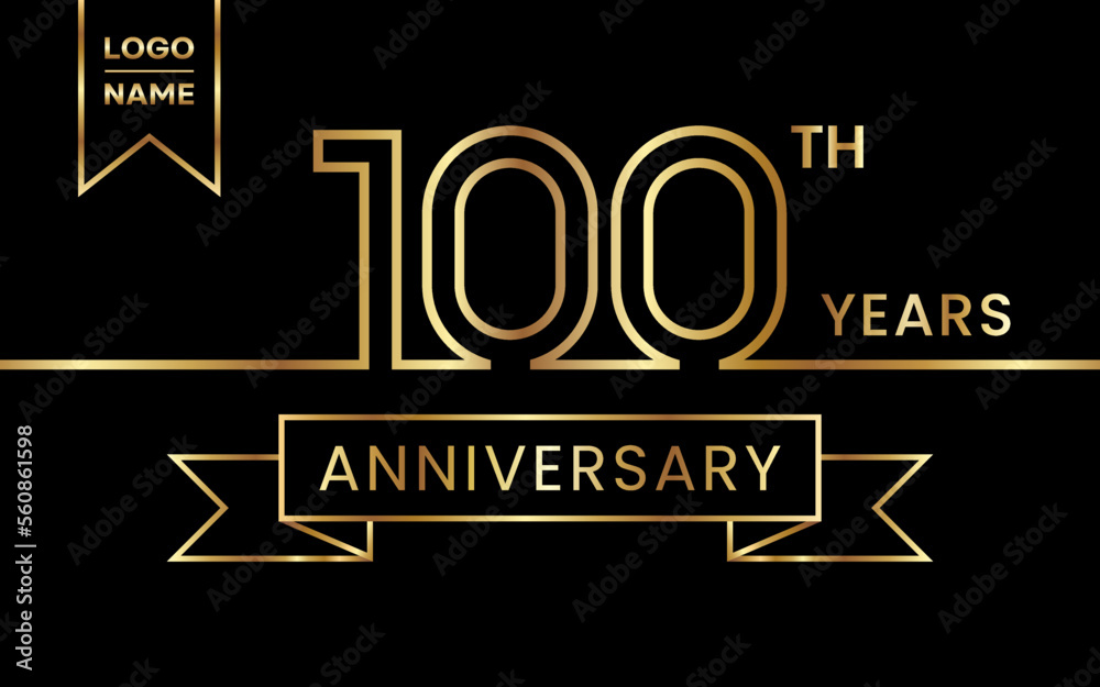 Vector de Stock 100th Anniversary template design with gold color for ...