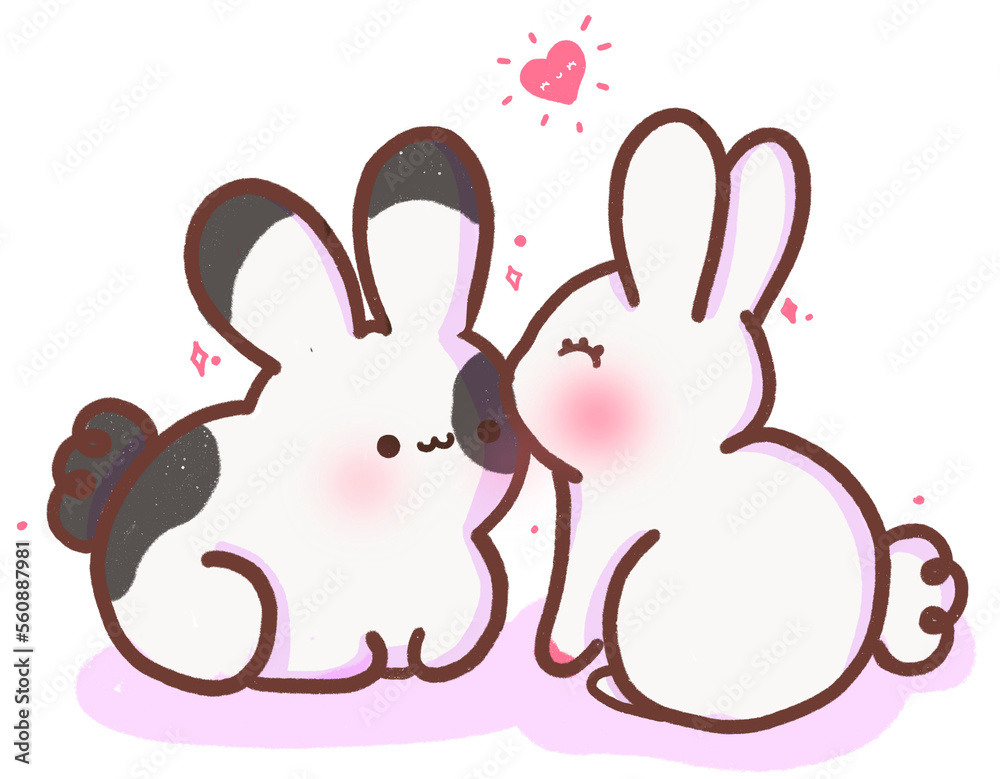 Conejos enamorados sin fondo Stock Illustration | Adobe Stock