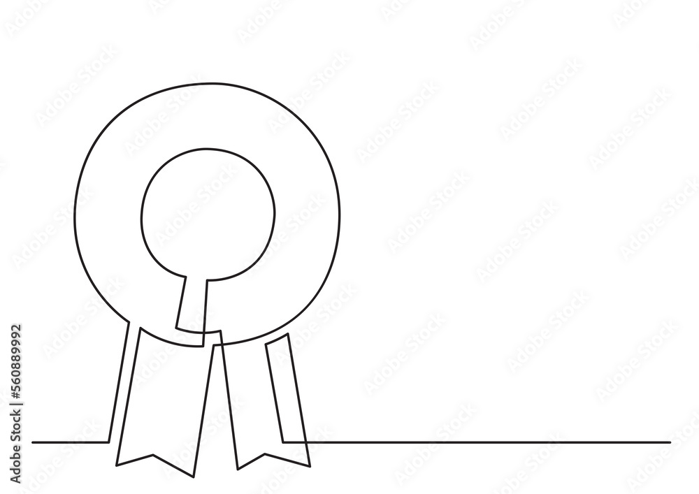 continuous line drawing ribbon rosette - PNG image with transparent ...