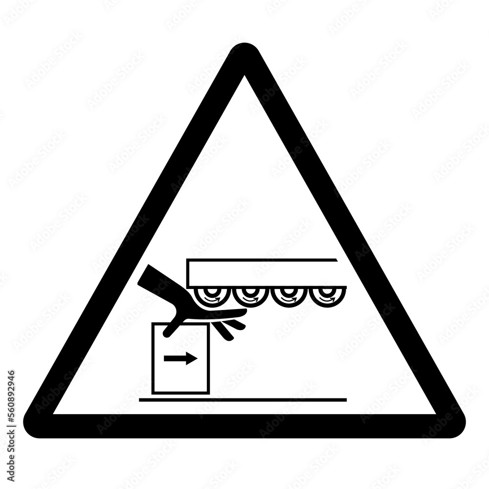 Warning Drawing In Hand Crush Hazard Symbol Sign ,Vector Illustration ...