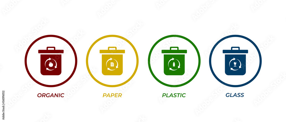 Segregate waste and store it in different bin. Garbage segregation ...