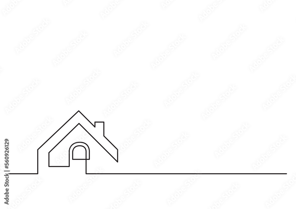 one line logo design real estate house market - PNG image with ...