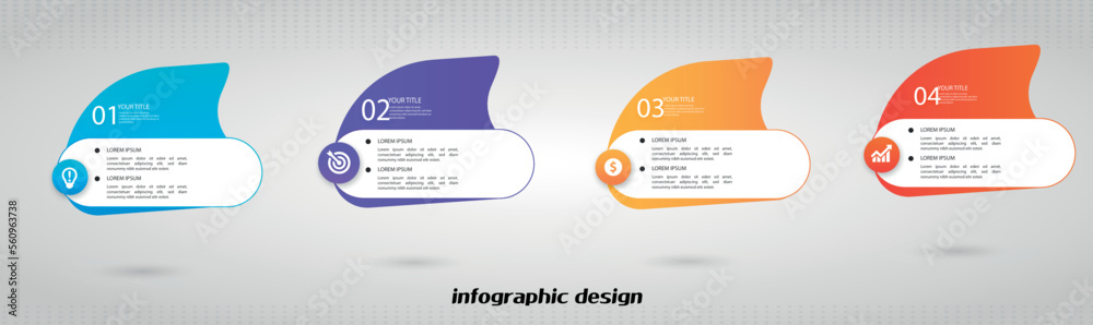 gradient, icons, cycle, circular, modern, connected, paper, flow ...