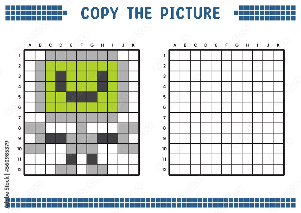 Copy the picture, complete the grid image. Educational worksheets ...