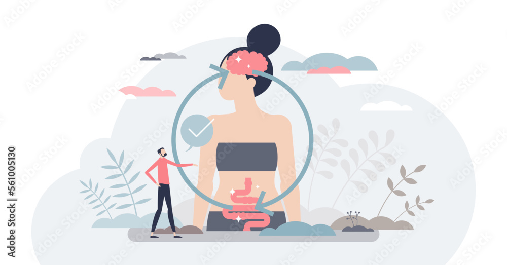 Gut brain connection and mental body digestive system regulation tiny ...