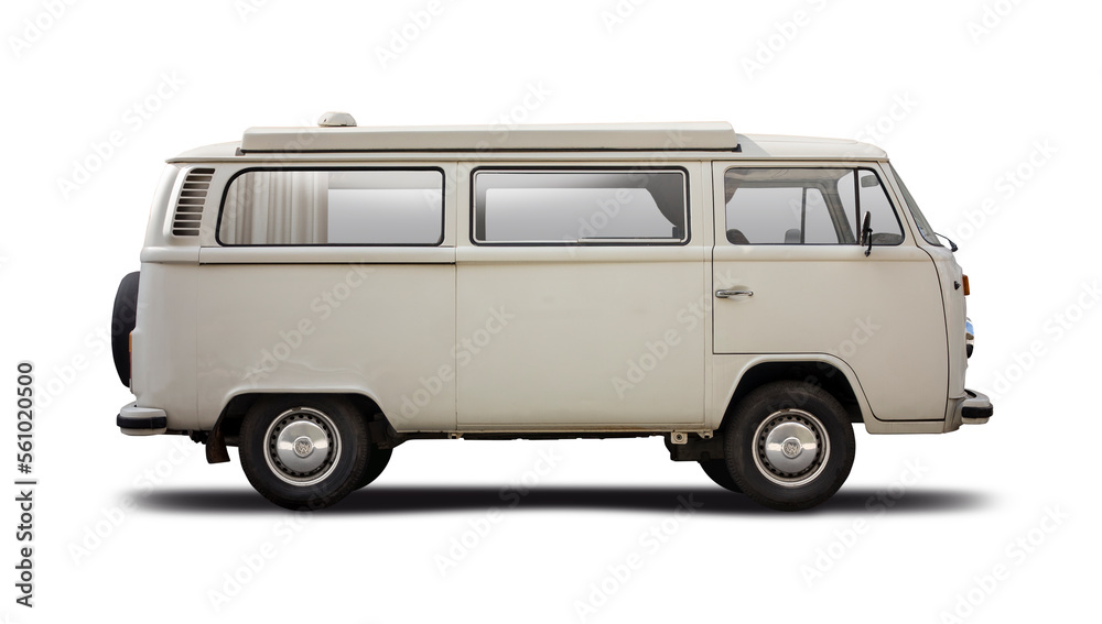 VW Transporter T2 classic van, side view isolated on white background ...