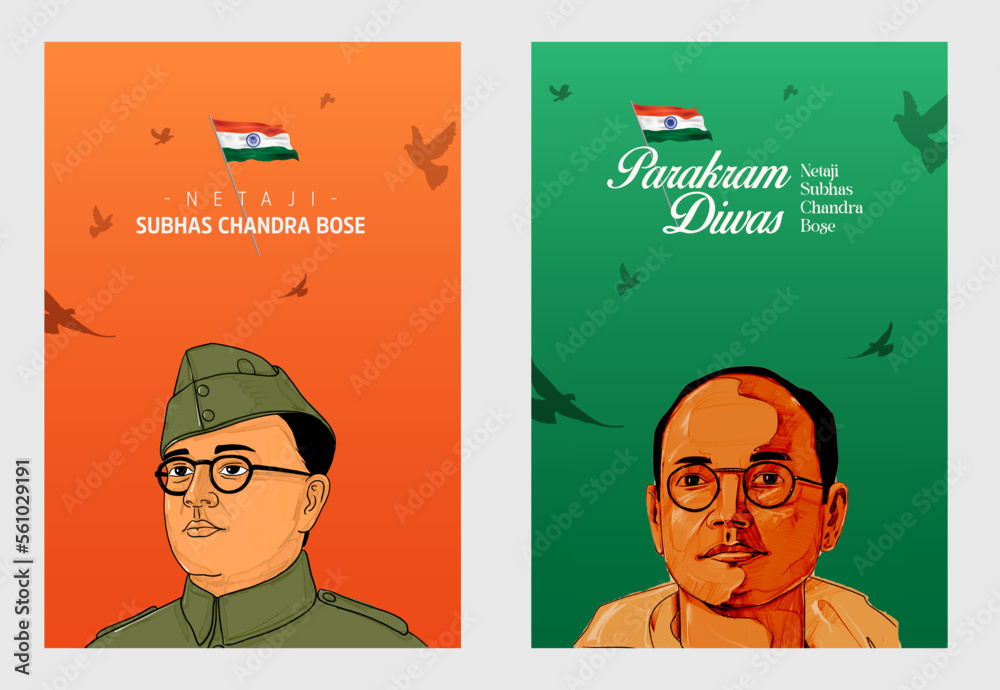 Netaji Subhash Chandra Bose vector illustration for Indian Memorial Day ...