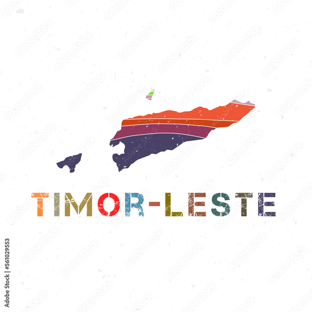 Timor-Leste map design. Shape of the country with beautiful geometric ...