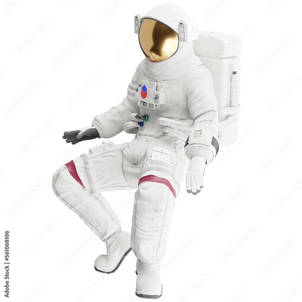 astronaut posing like space parson in-universe 3d render with ...