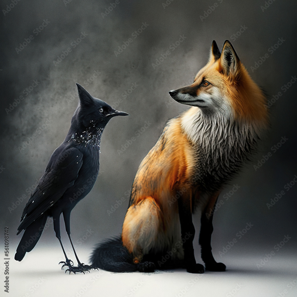 The fox and the crow Stock Illustration | Adobe Stock