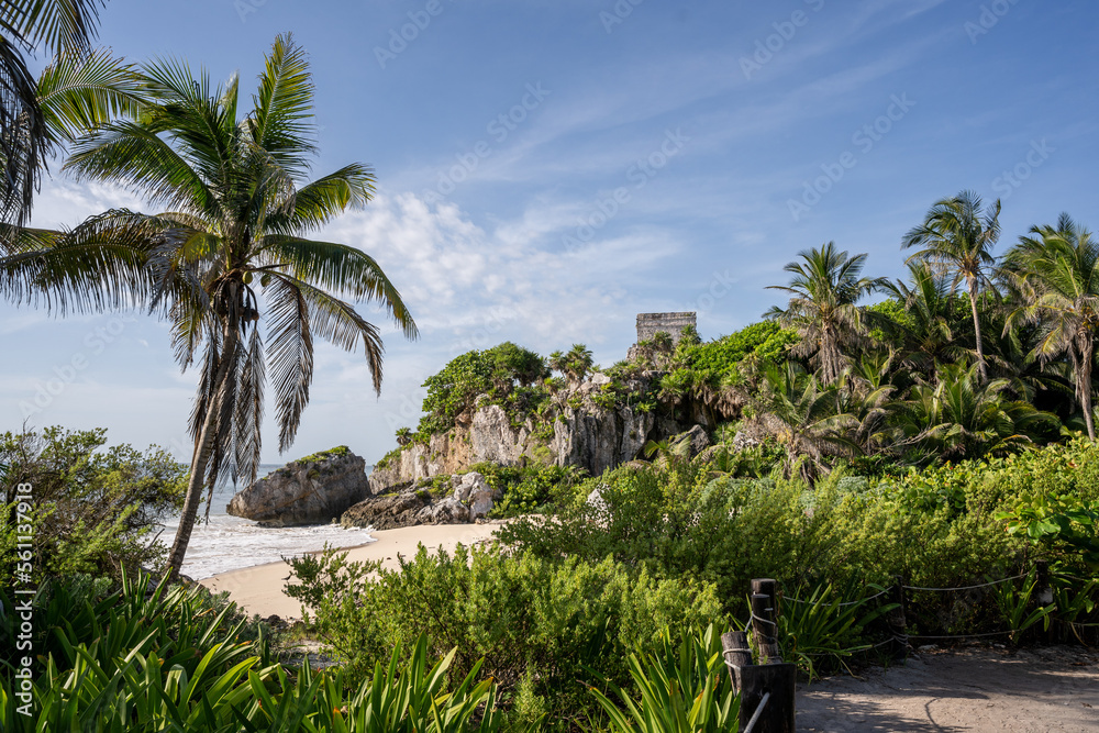 Beautiful beaches of Tulum In the archaeological zone of the Mayan ...