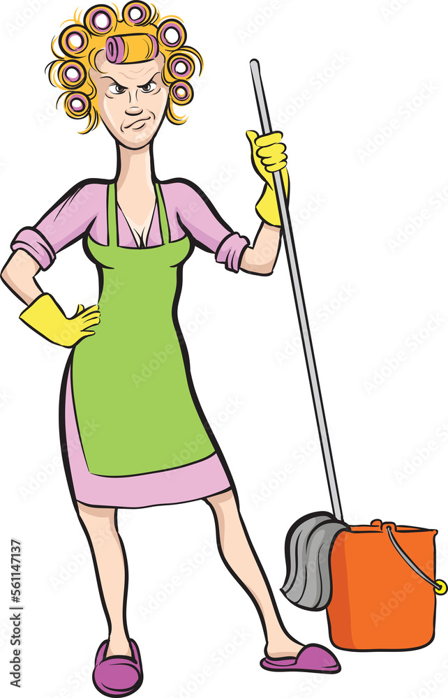 cartoon angry housewife - PNG image with transparent background Stock ...