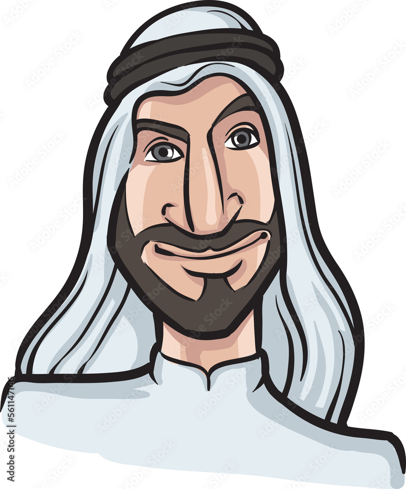 cartoon arab man character smiling faces - PNG image with transparent ...