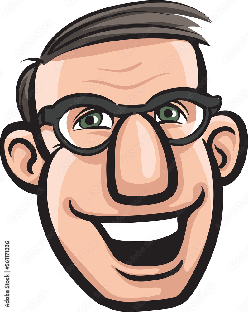 cartoon smiling scientist face - PNG image with transparent background ...