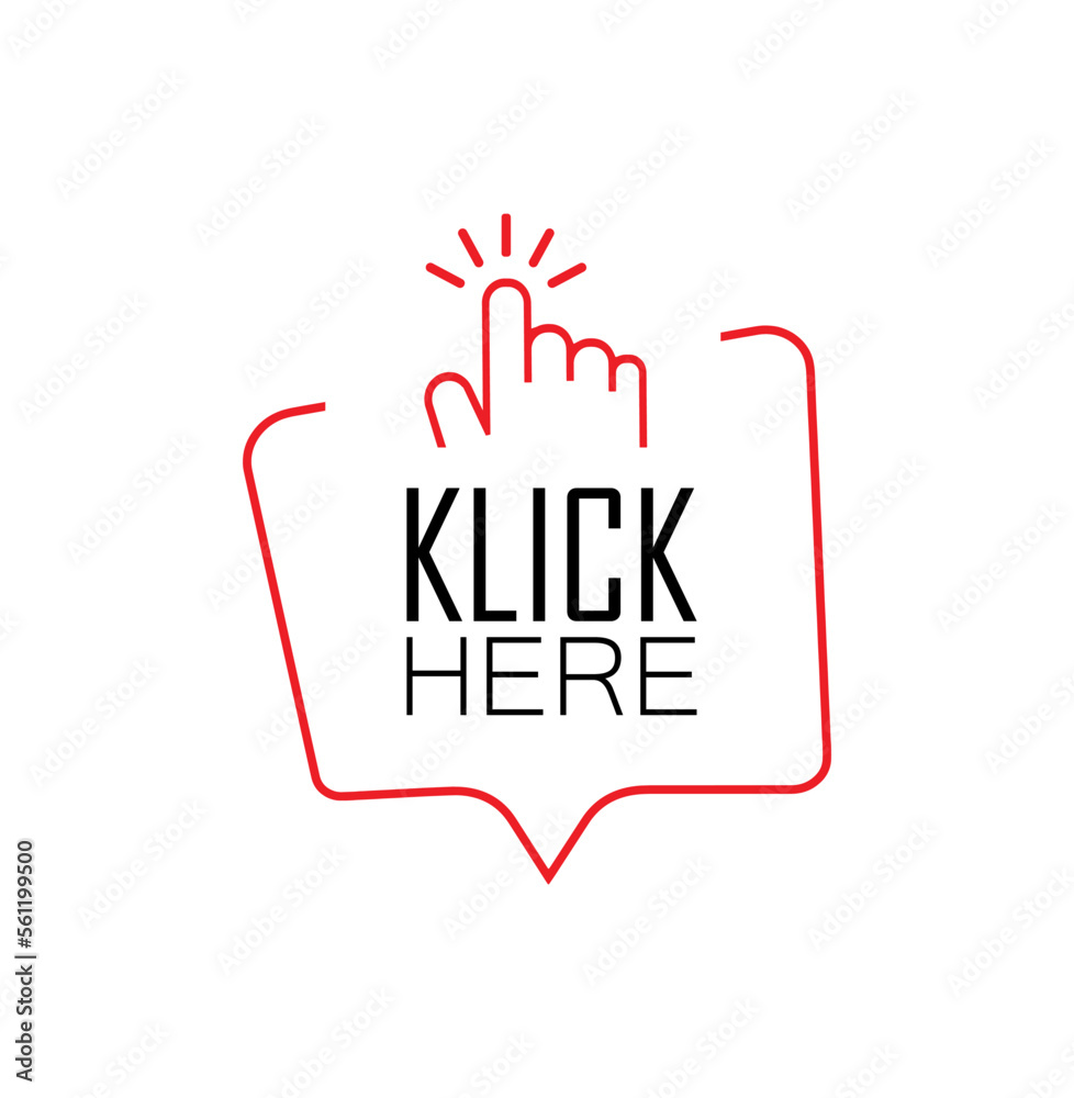 click here sign on white background Stock Vector | Adobe Stock