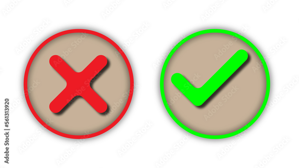 Right wrong icon png in red and green color Stock Illustration | Adobe ...