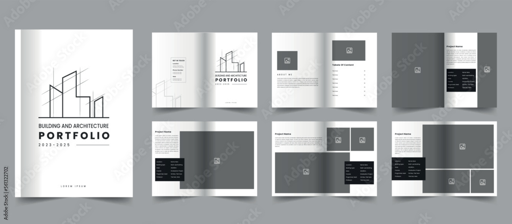 Minimal building architecture portfolio template and interior portfolio ...