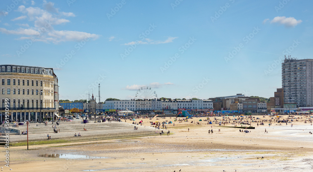 Margate, Kent, united kingdom, august 24 2022 Visitors flock to Margate ...