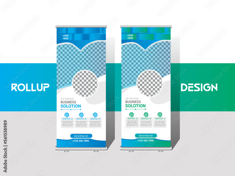 Roll up banner design template, vertical, pull up design, modern banner ...