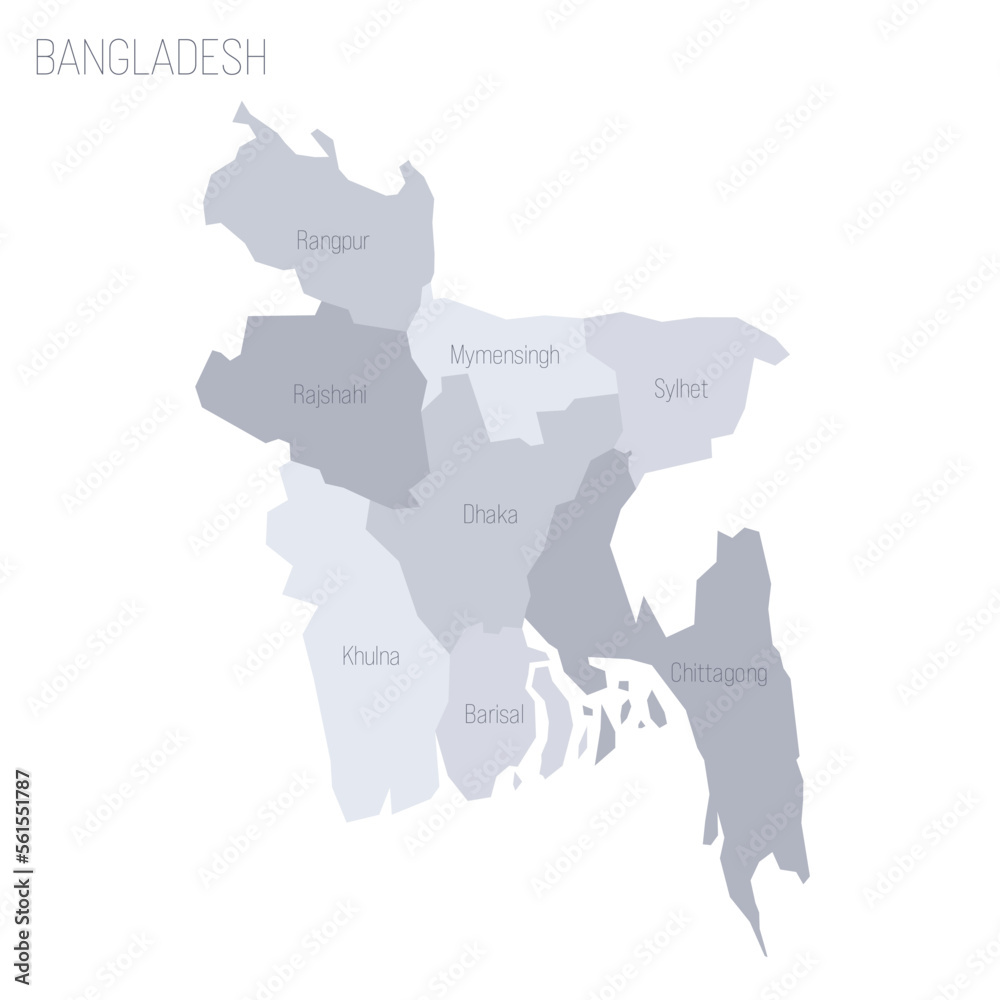 Vector de Stock Bangladesh political map of administrative divisions ...