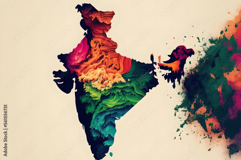 India Map shows its diversity in culture, religions, vegetation, flora ...