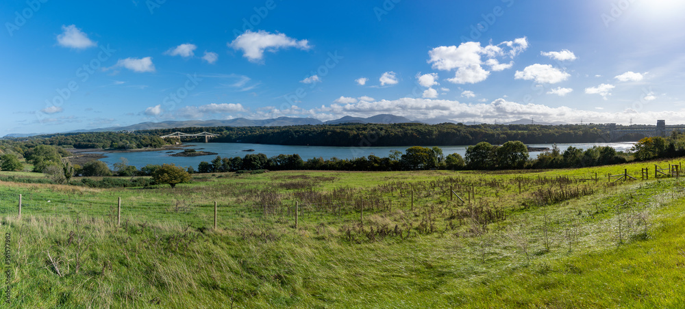 Menai Suspension Bridge and Britannia Bridge over Menai Strait ...