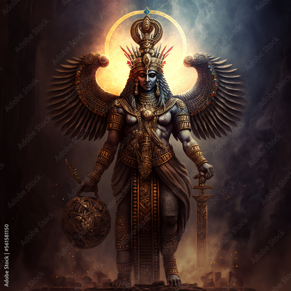 Ancient Sumerian mythology. Ashu,ancient Sumerian mythological god ...
