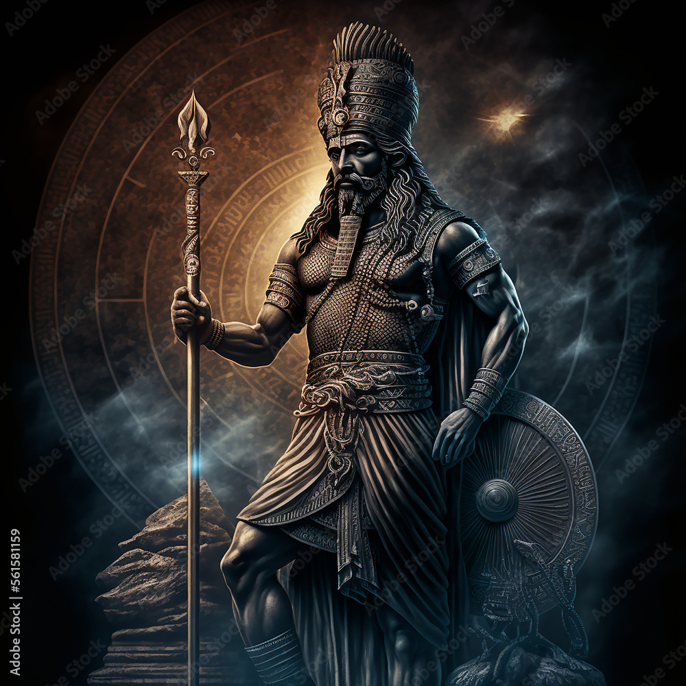 Ancient Sumerian mythology. Ashu,ancient Sumerian mythological god ...