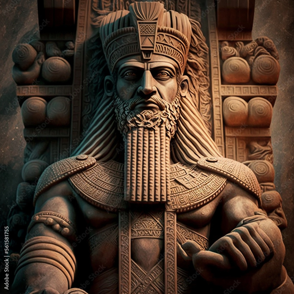 Ancient Sumerian mythology. Enki,ancient Sumerian mythological god. Created with Generative AI ...