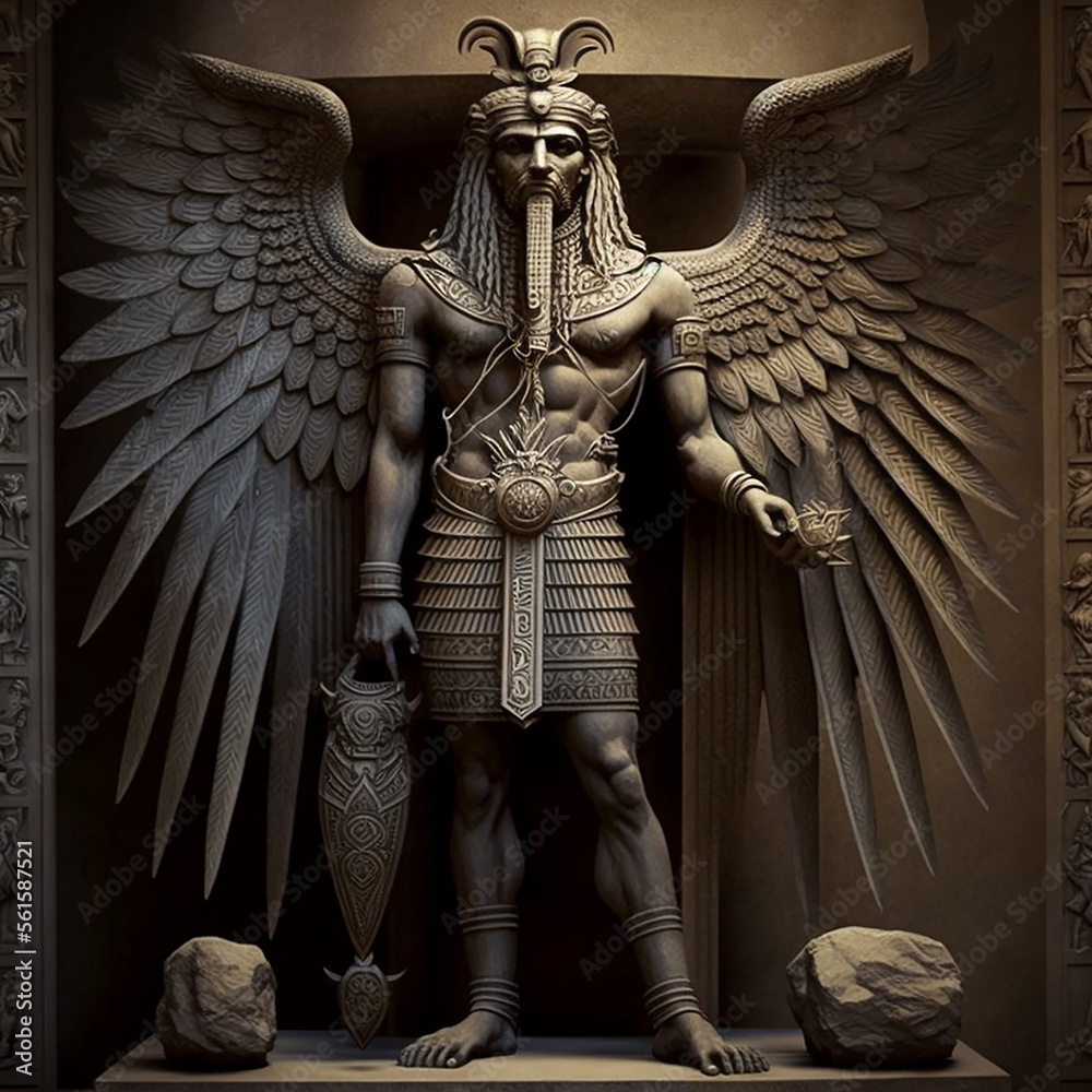 Ancient Sumerian mythology. Utu,ancient Sumerian mythological god. Created with Generative AI ...