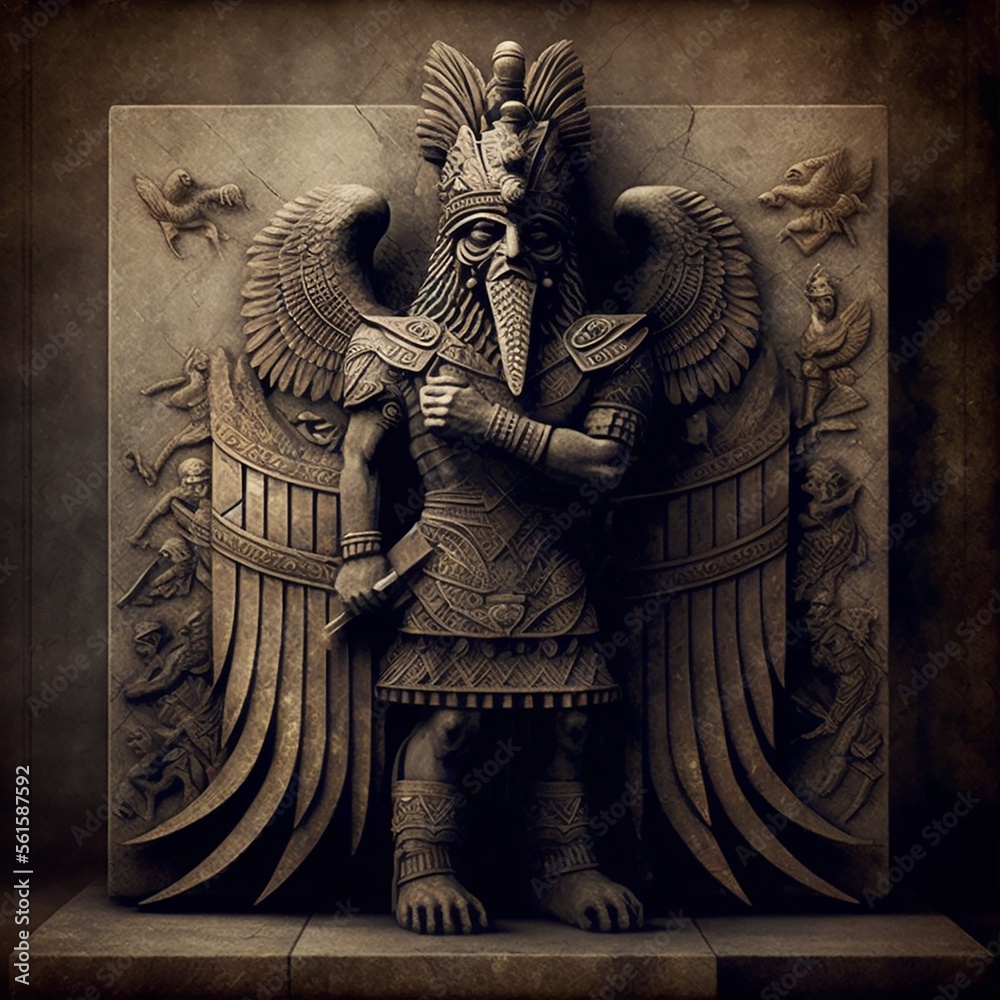 Illustration Stock Ancient Sumerian mythology. Utu,ancient Sumerian ...