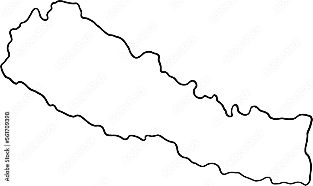 doodle freehand drawing of nepal map. Stock Illustration | Adobe Stock