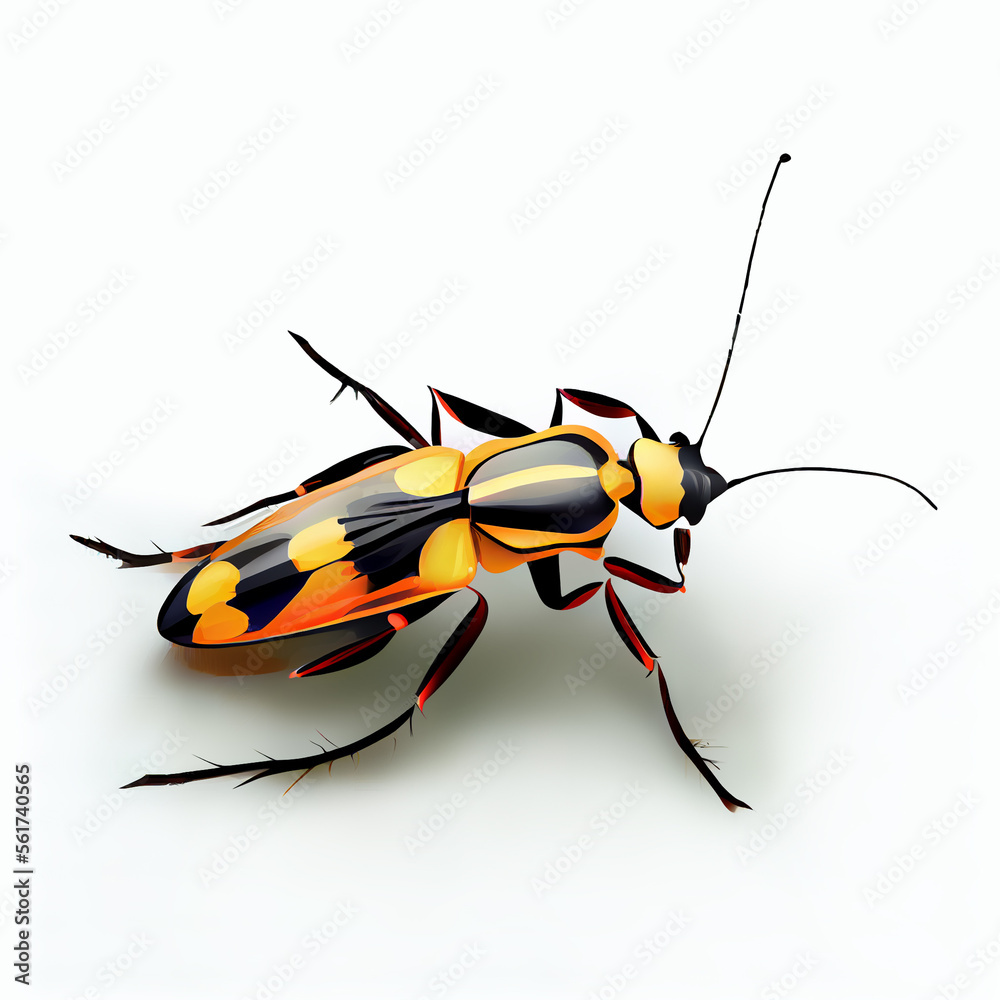 Cantharidae (Soldier beetles) illustration isolated on white background ...