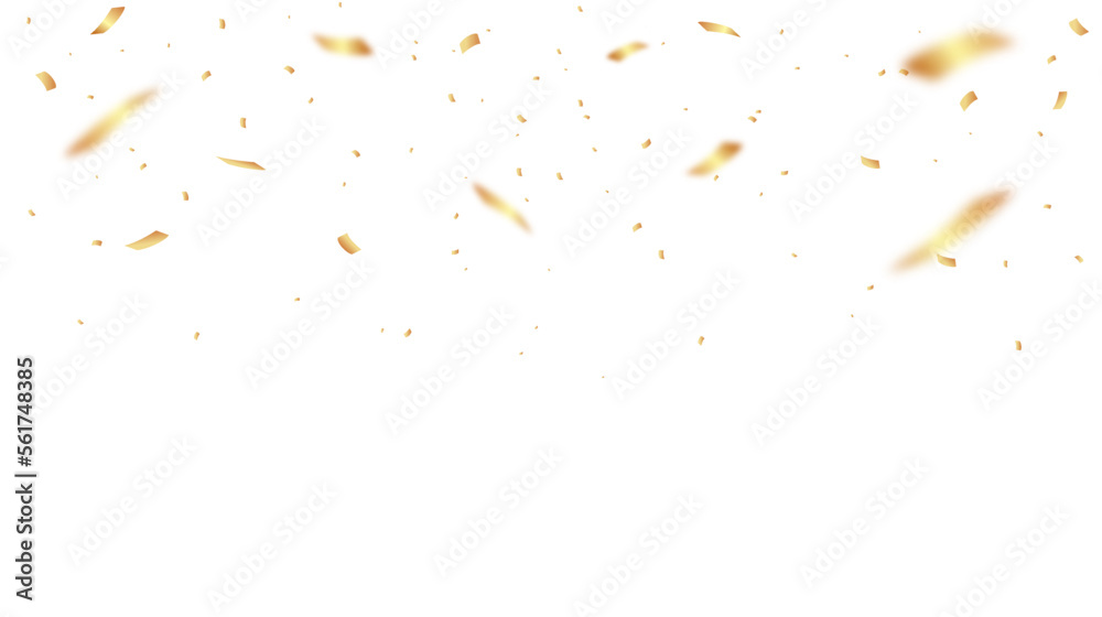 Gold Confetti Background. Festive Backdrop. Party Design With Colorful ...