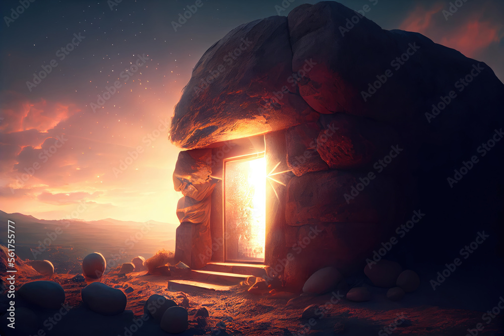 Christian Easter concept resurrection of jesus christ The light shines ...