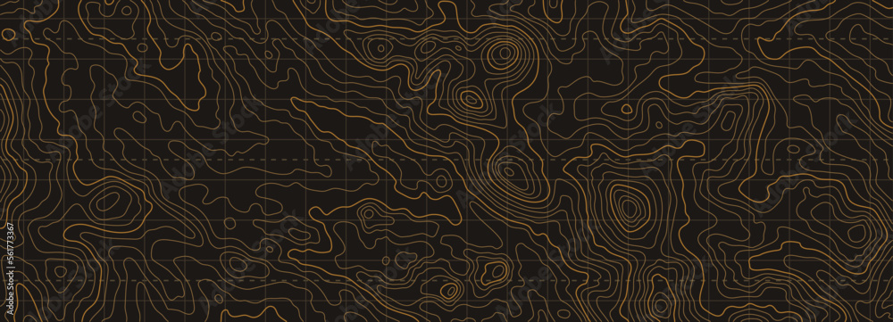 Topographic map patterns, dark topography line map. Outdoor vector ...
