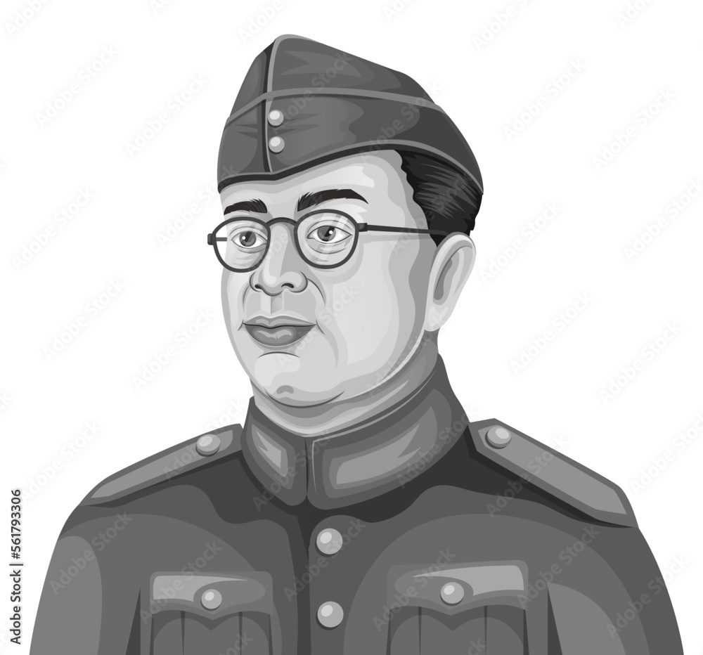 Vector de Stock Netaji Subhas Chandra Bose Jayanti. Freedom Fighter and ...