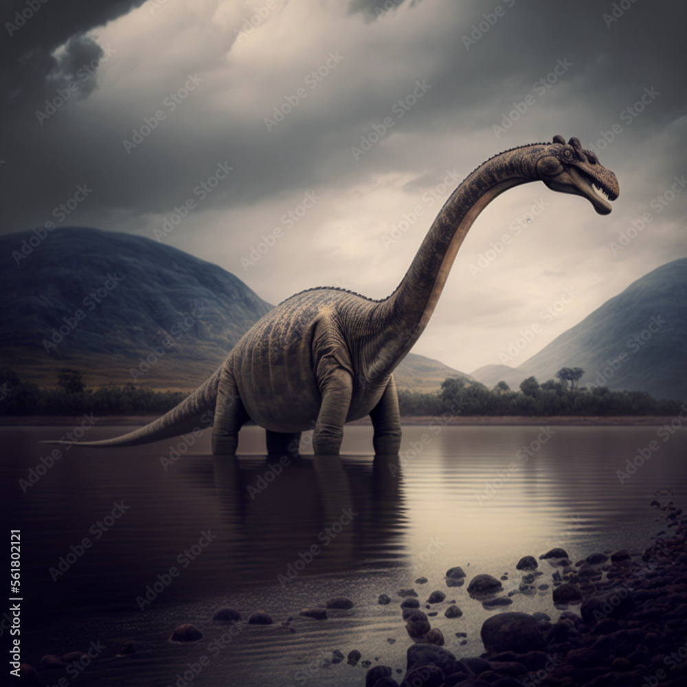 Diplodocus. Dinosaur. Generative AI. Stock Illustration | Adobe Stock